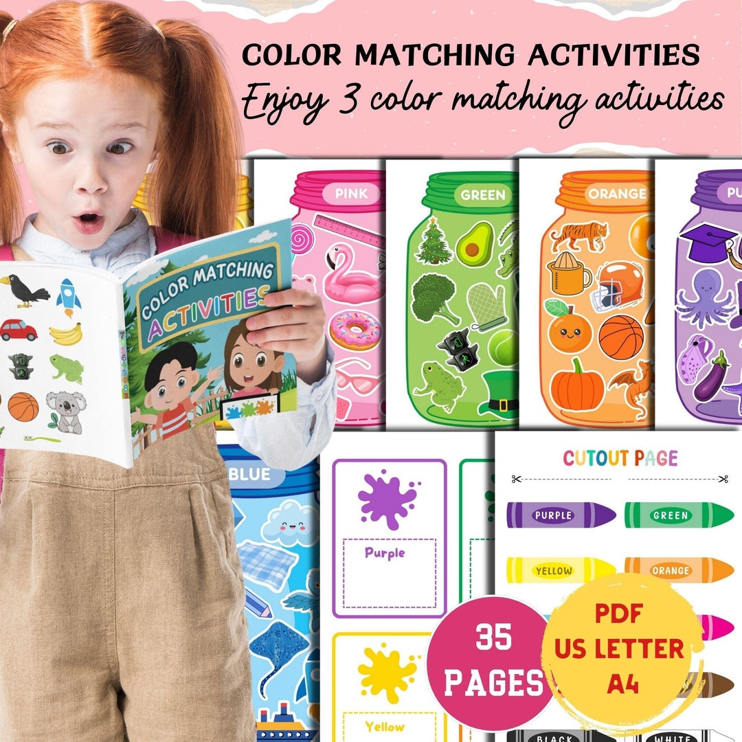Color Matching Activity Bundle, Montessori Kids Game Worksheets ...