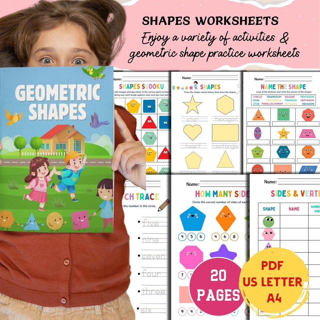 Geometric Shapes Recognition Worksheets, Montessori Toddler Workbook ...
