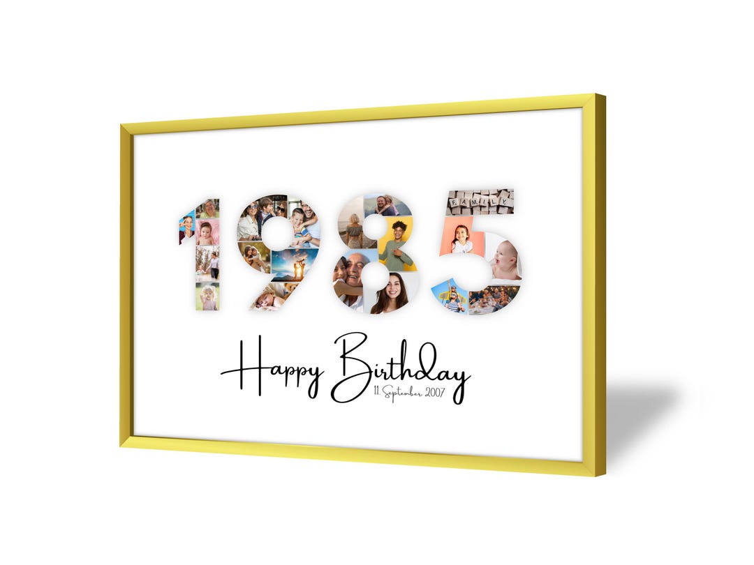 40th Birthday Photo Collage | 1985 | 40th Birthday Gift | 20 Pictures ...