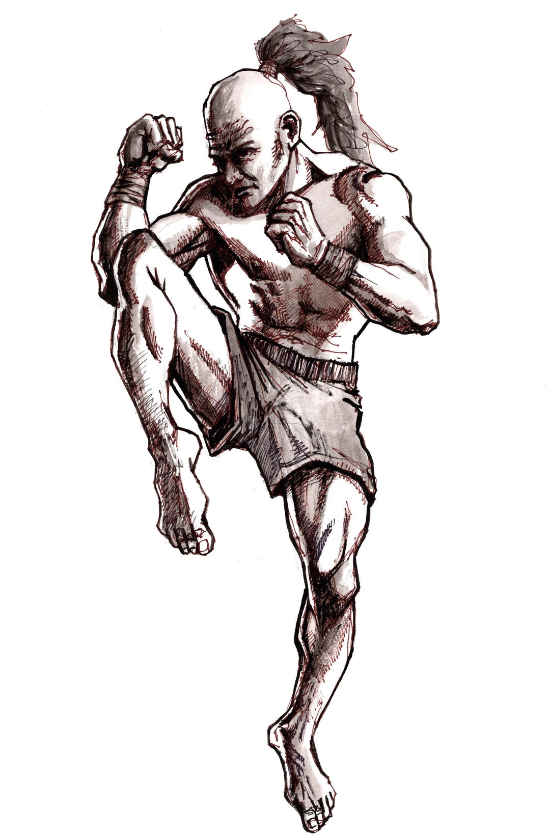 Fighter, Original Art Pen and Ink Drawing - Etsy