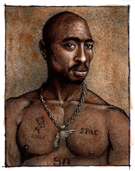 Tupac Pose Fine Art Illustration Pop Art Fan Art Original Art | Etsy