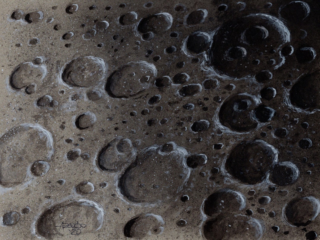 Moon Surface, Original Unframed Fine Art - Etsy