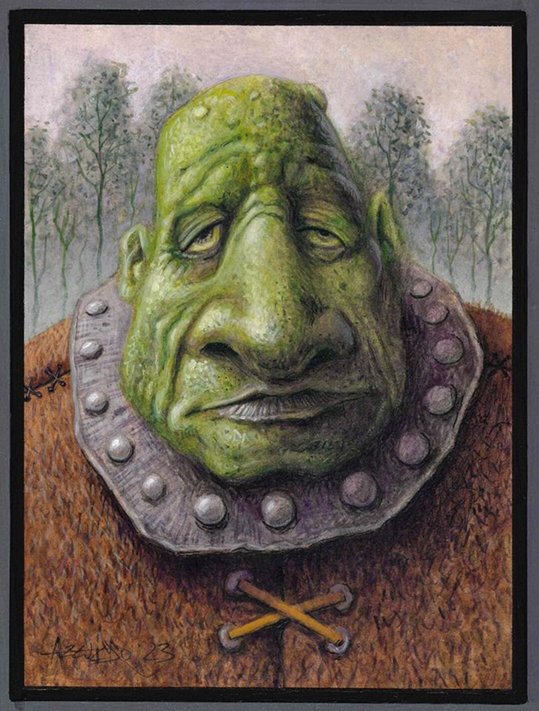 Original Painting: Ogre Portrait, 8x10" on Cradled Wood Panel - Etsy