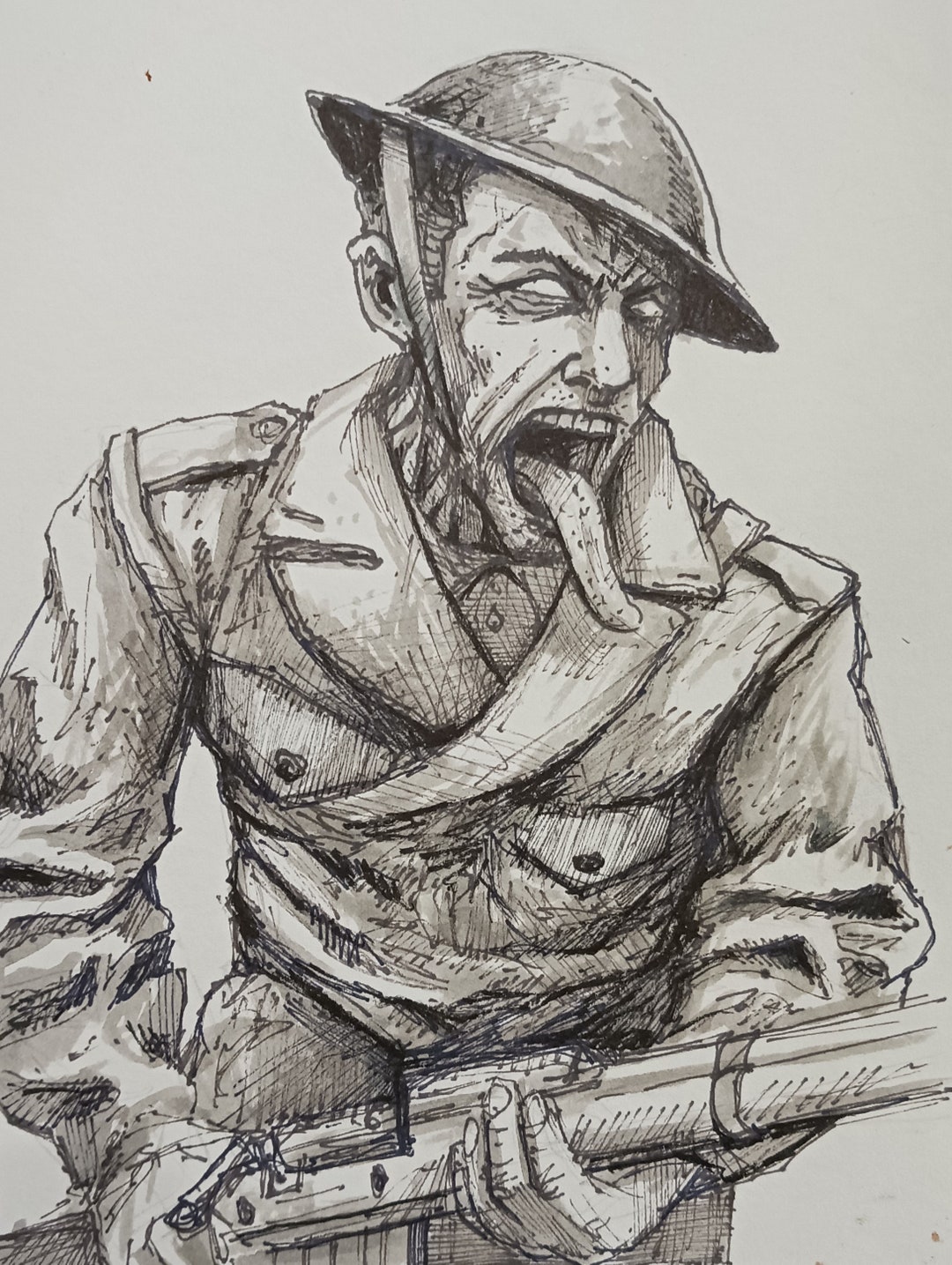 WWI Zombie, Original Fine Art - Etsy