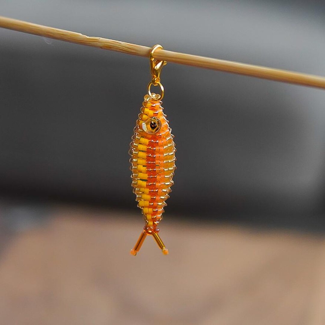 Beautiful Yellow Seed Bead Fish - Etsy
