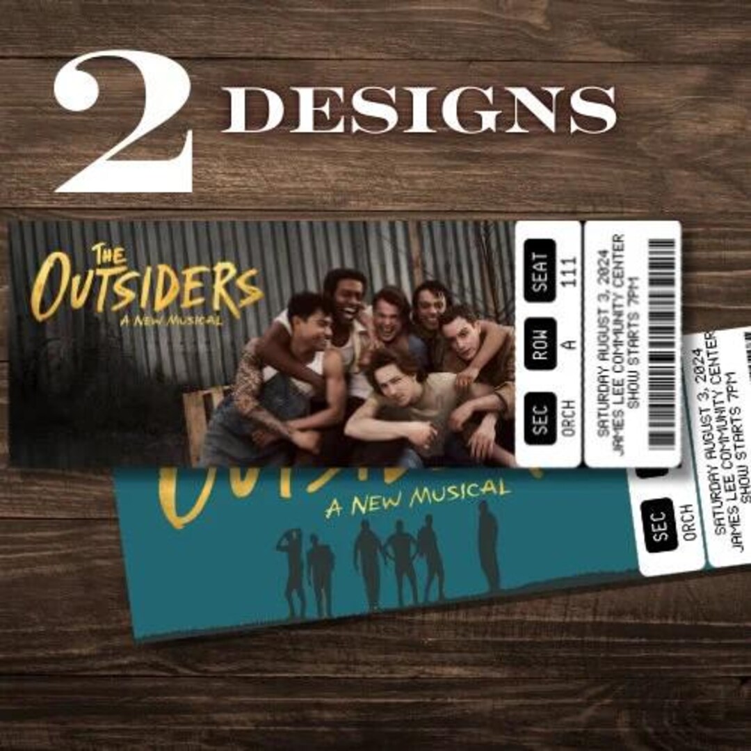 Printable the Outsiders Theatre Ticket, Instant Download, Personalized ...