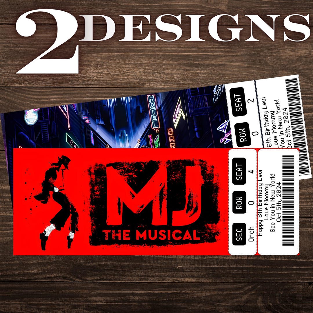 Printable Michael Jackson Theatre Ticket, Instant Download ...