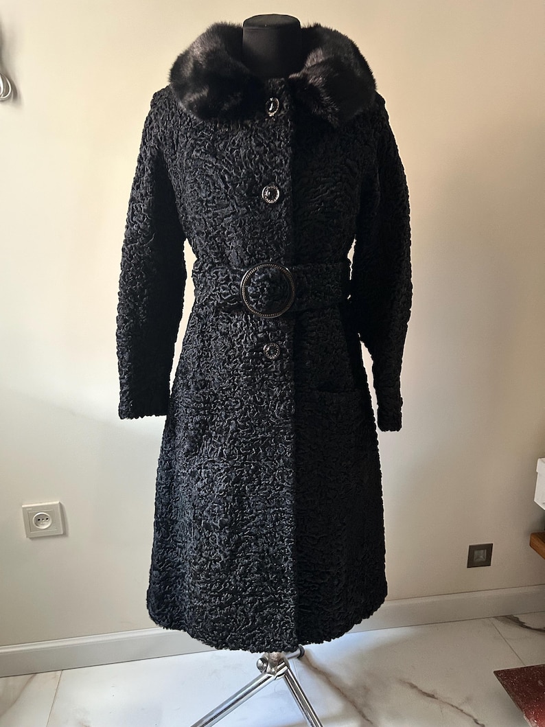 Vintage American Persian Lamb Fur Coat With Real Mink Collar | High ...