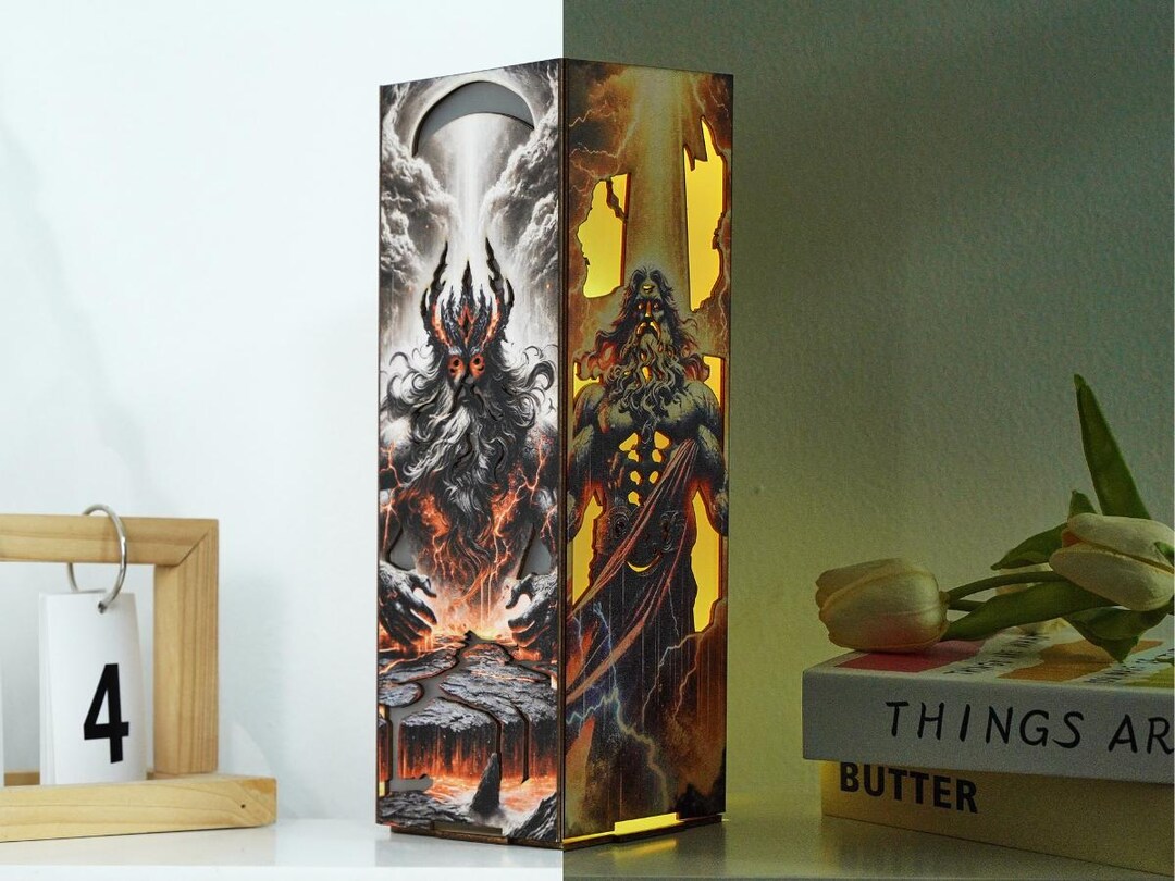 Greek Mythology Wooden Box Light - Gift for Mythology Fans, Mount ...