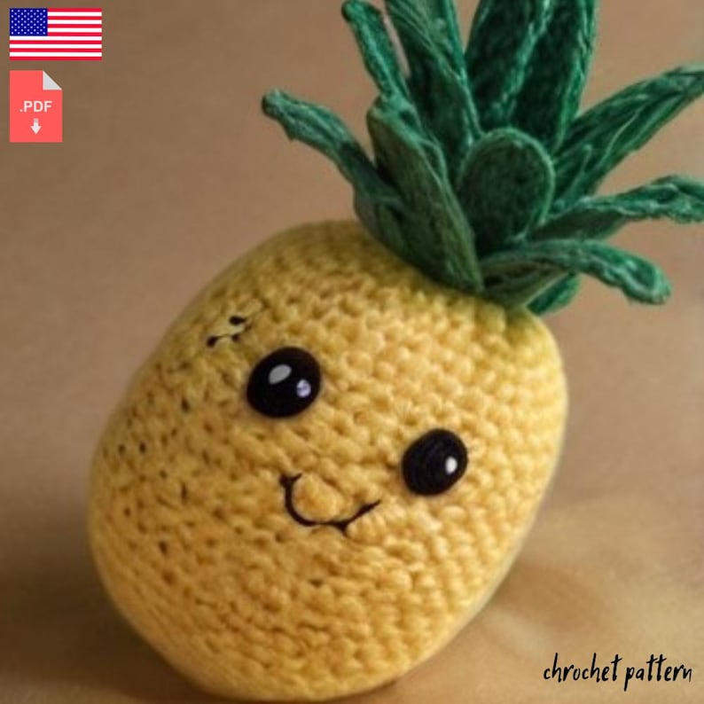 Crochet Amigurumi Pineapple Pattern – Fun DIY Fruit Toy Tutorial ...