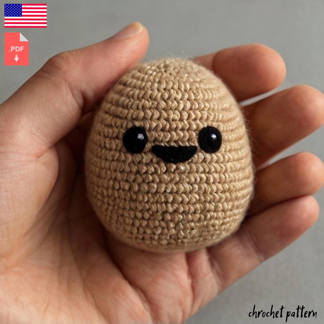 Crochet Amigurumi Potato Pattern – Fun DIY Vegetable Toy Tutorial ...