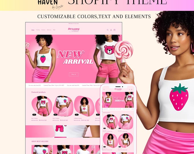 Girly Shopify Theme, Coquette AESTHETIC Templates, Jewelry Website ...