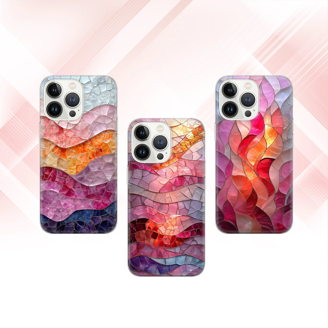 Mosaic Pink Nature Aesthetic Phone Case for Iphone, Google Pixel ...