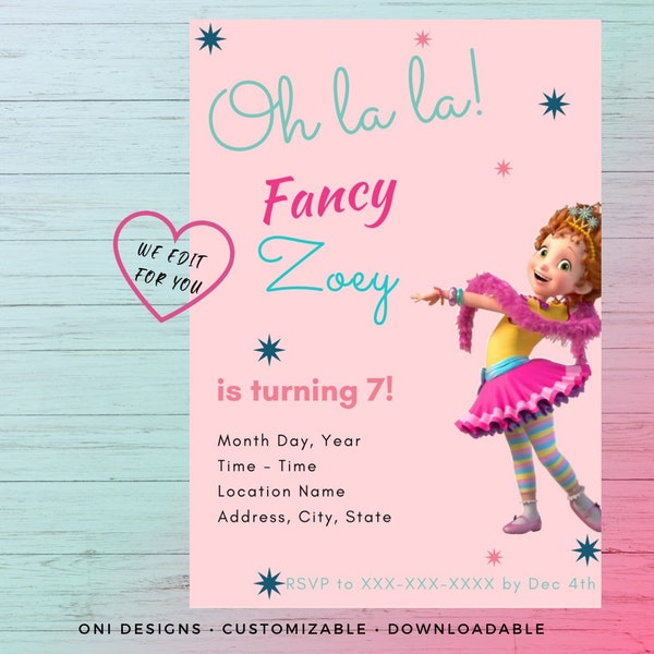 Fancy Nancy Birthday Invitation - Etsy