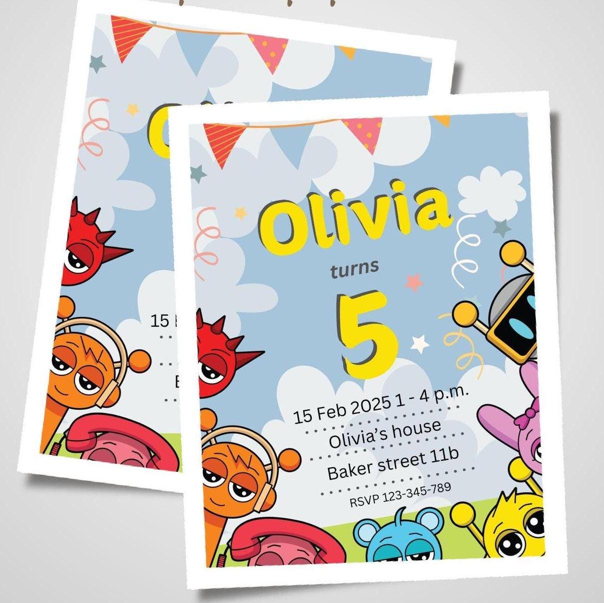 Incredibox Sprunki Birthday Invitation Template, Digital Editable Kids ...