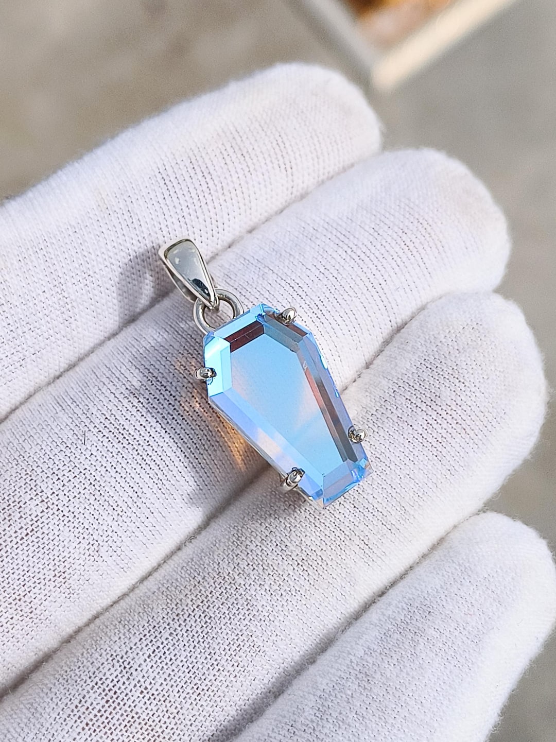 Colgante de plata de cuarzo con aura de ángel, colgante gótico para ...