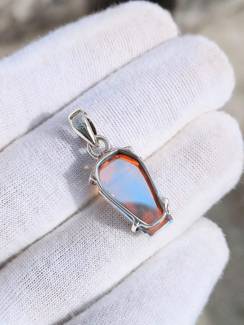 Colgante de plata de cuarzo con aura de ángel, colgante gótico para ...