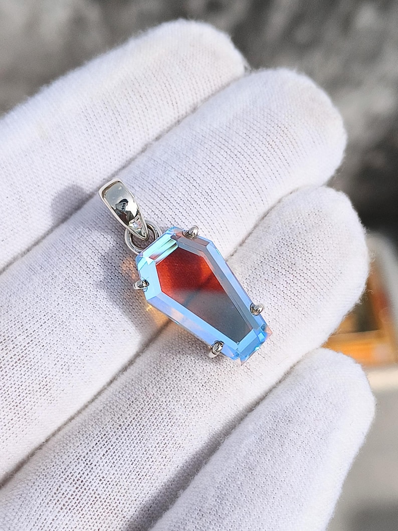 Colgante de plata de cuarzo con aura de ángel, colgante gótico para ...