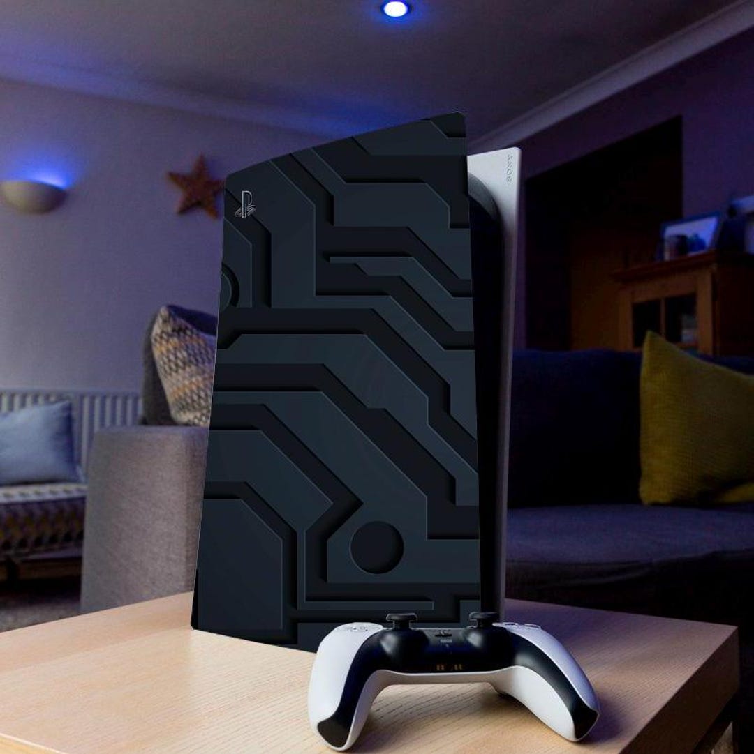 PS5 Skin Gaming Accessories Black Design Durable Playstation5 Wrap ...