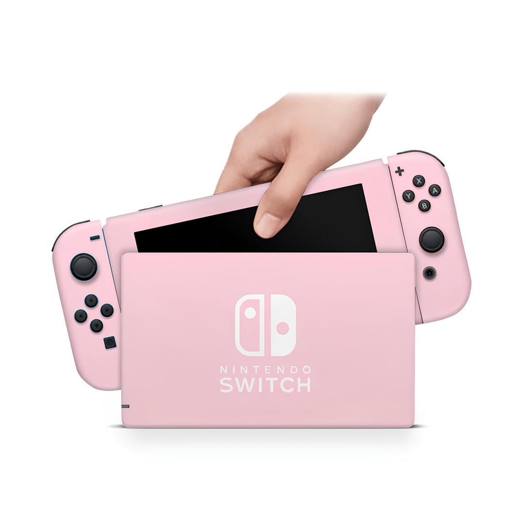 Pastel Pink Nintendo Switch Skin: Shiny Lustrous Vinyl Decal Set - Etsy