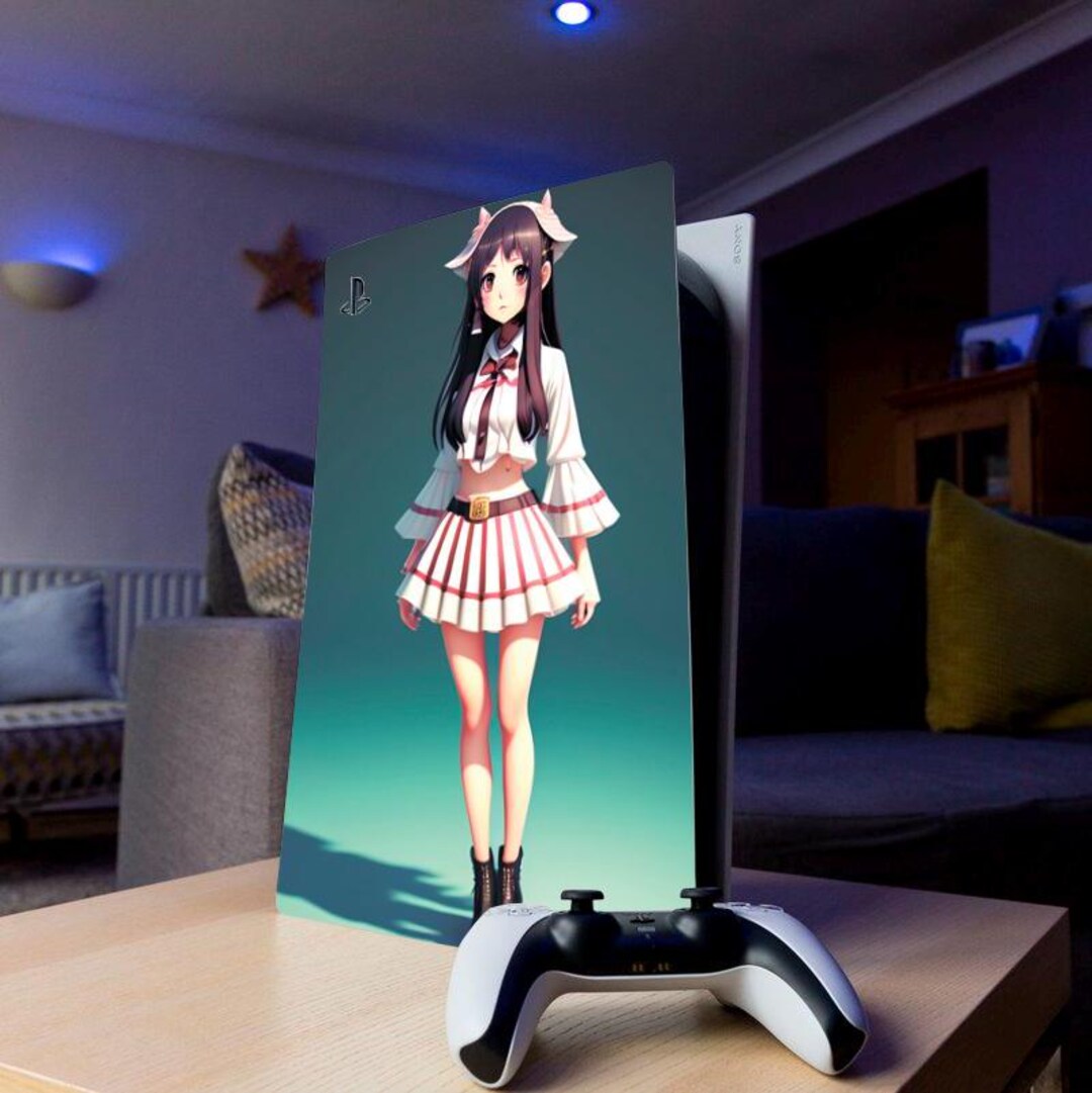 PS5 Skin Gaming Accessories Anime Girl Design Durable PS5 Wrap Custom ...