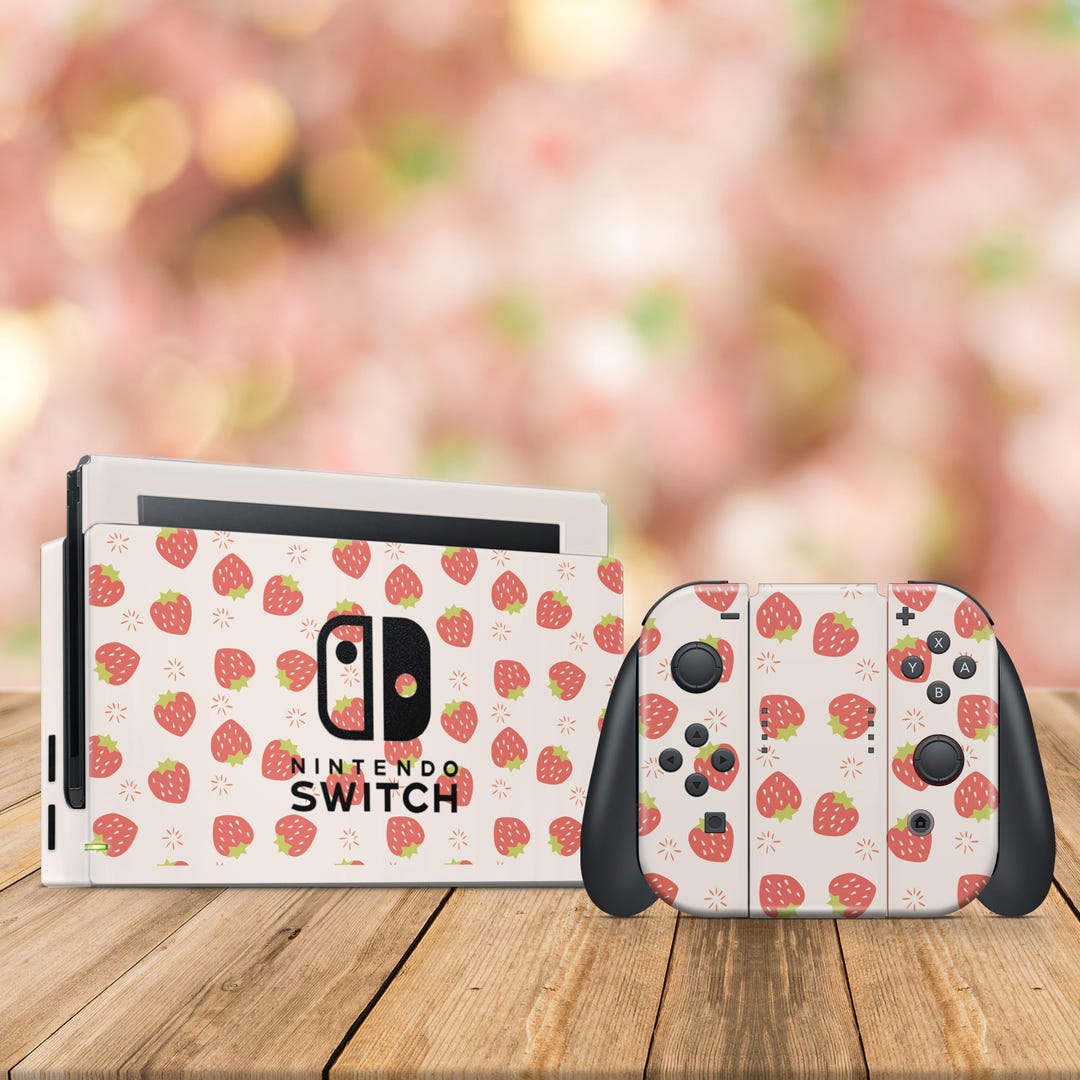 Nintendo Switch Strawberry Skin Custom Vinyl Decal for Switch OLED and ...