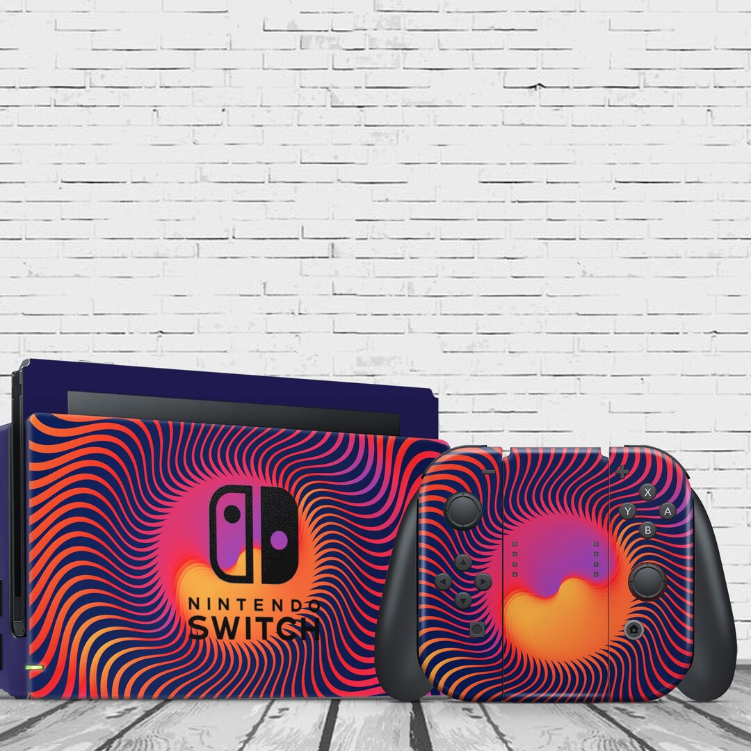 Solar Spiral Nintendo Switch Skin: Orange Vinyl Decal for Console ...