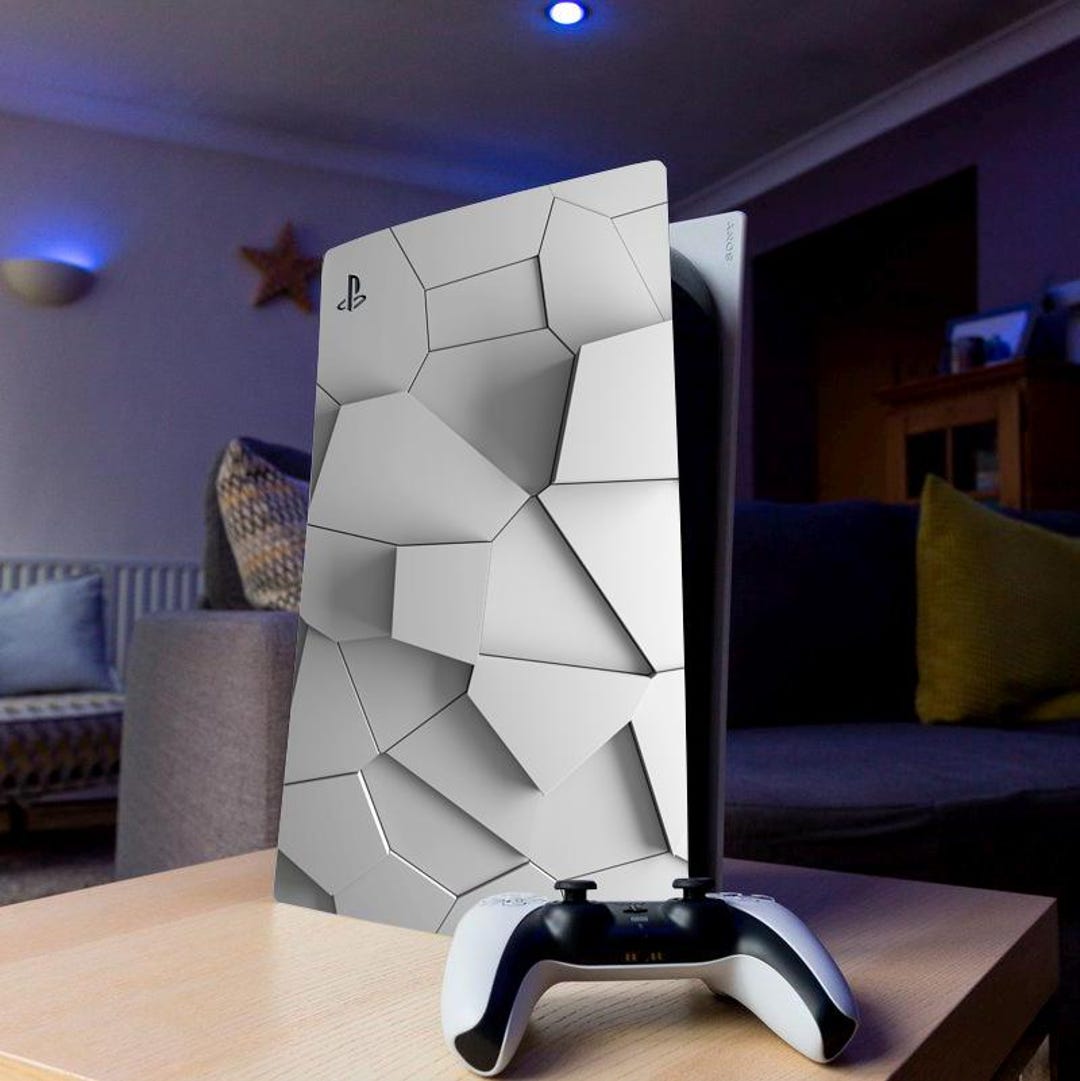 PS5 Skin White 3D Abstract PS5 Vinyl Skin Gift for Gamer Playstation ...