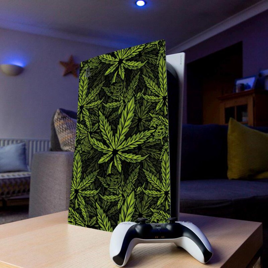 PS5 Skin Gift for Gamer Console Playstation 5 Vinyl Skin Cannabis ...