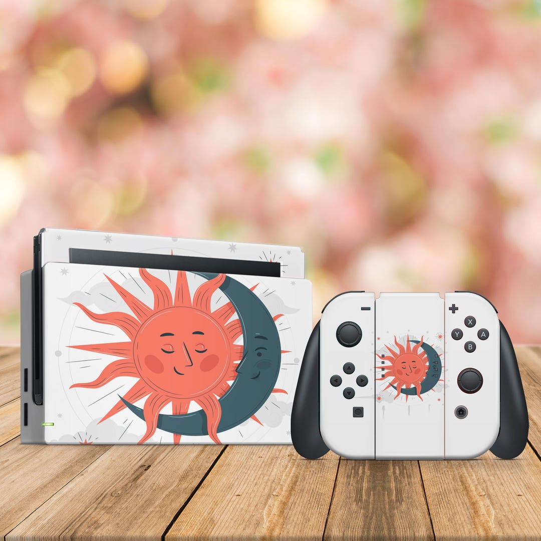 Nintendo Switch Skin Cute Sun and Moon Switch OLED Custom Vinyl Skin ...