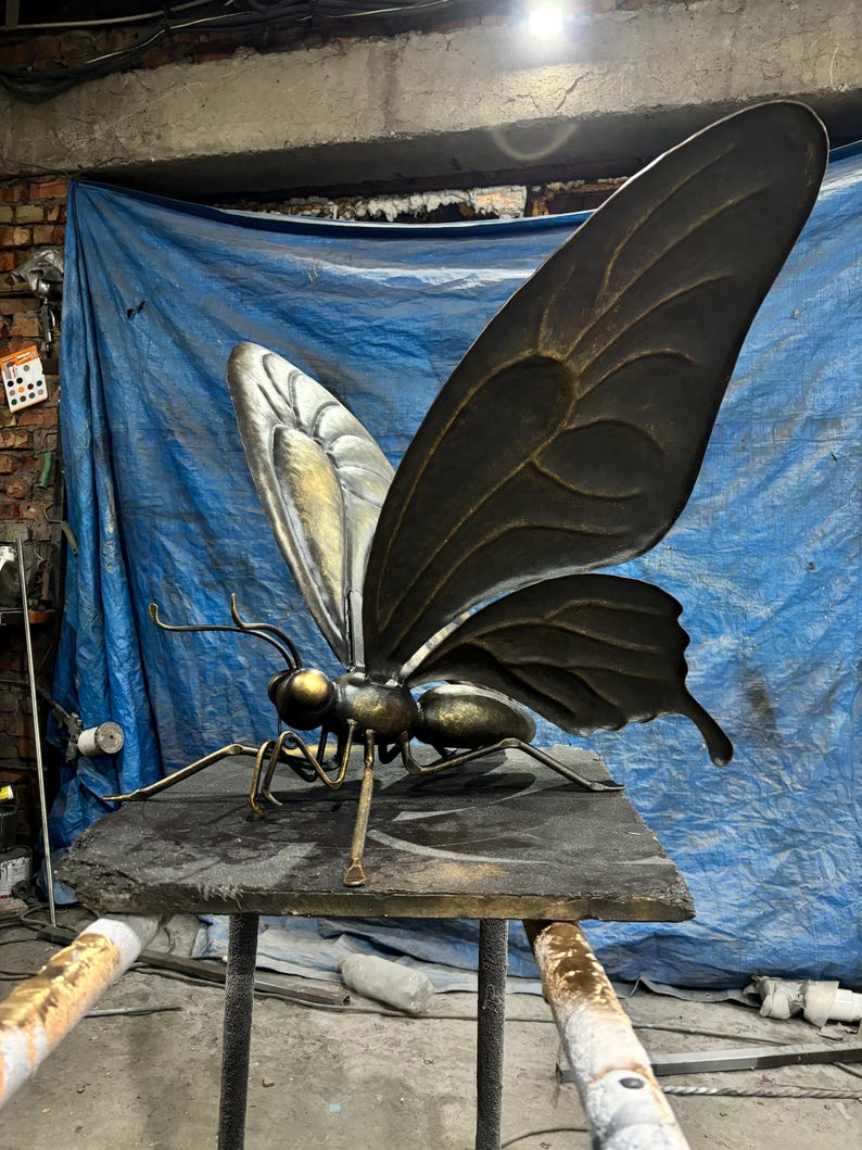 Handcrafted Metal Butterfly Sculpture - This Stunning Butterfly is ...