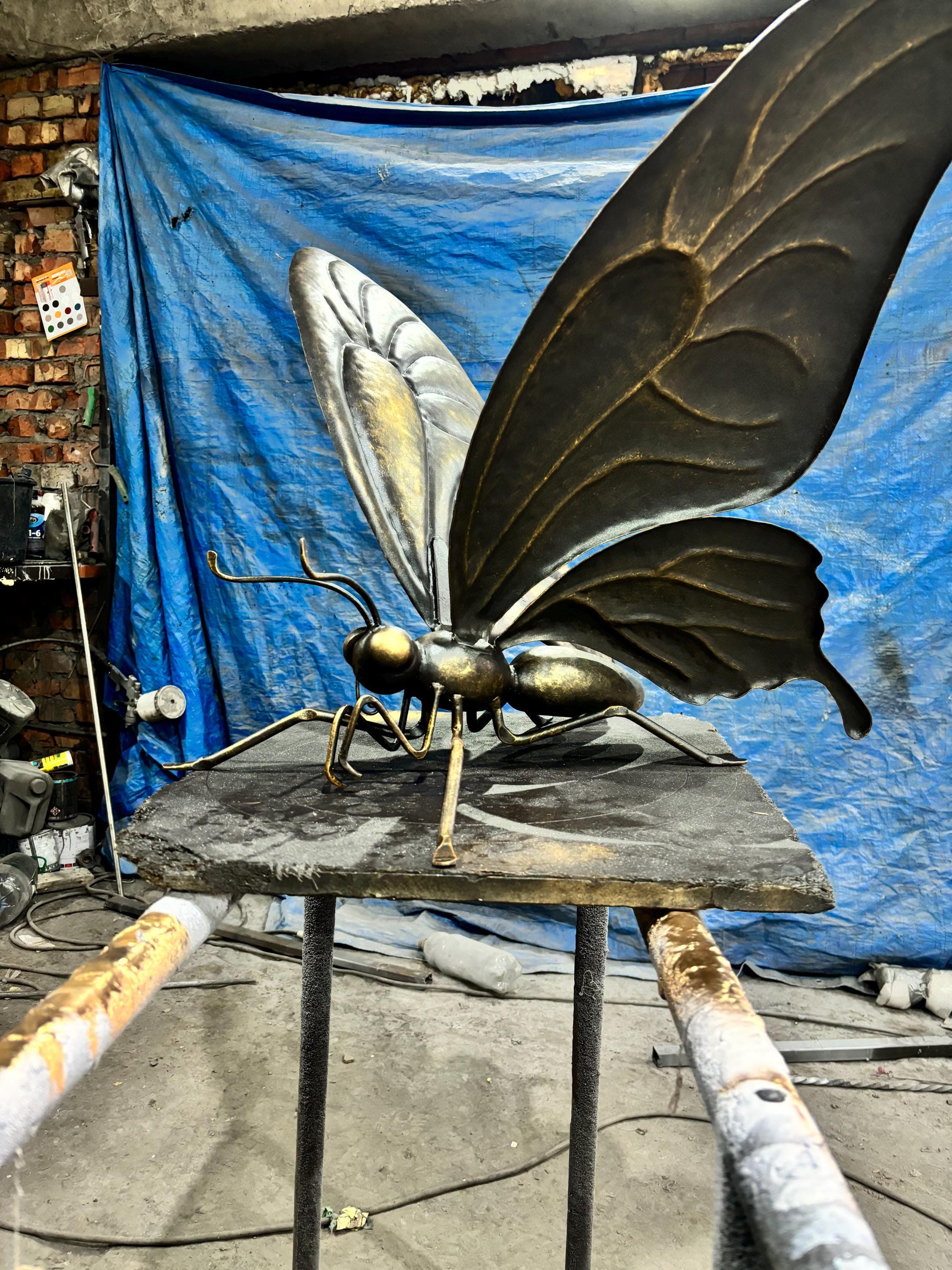 Handcrafted Metal Butterfly Sculpture - This Stunning Butterfly is ...