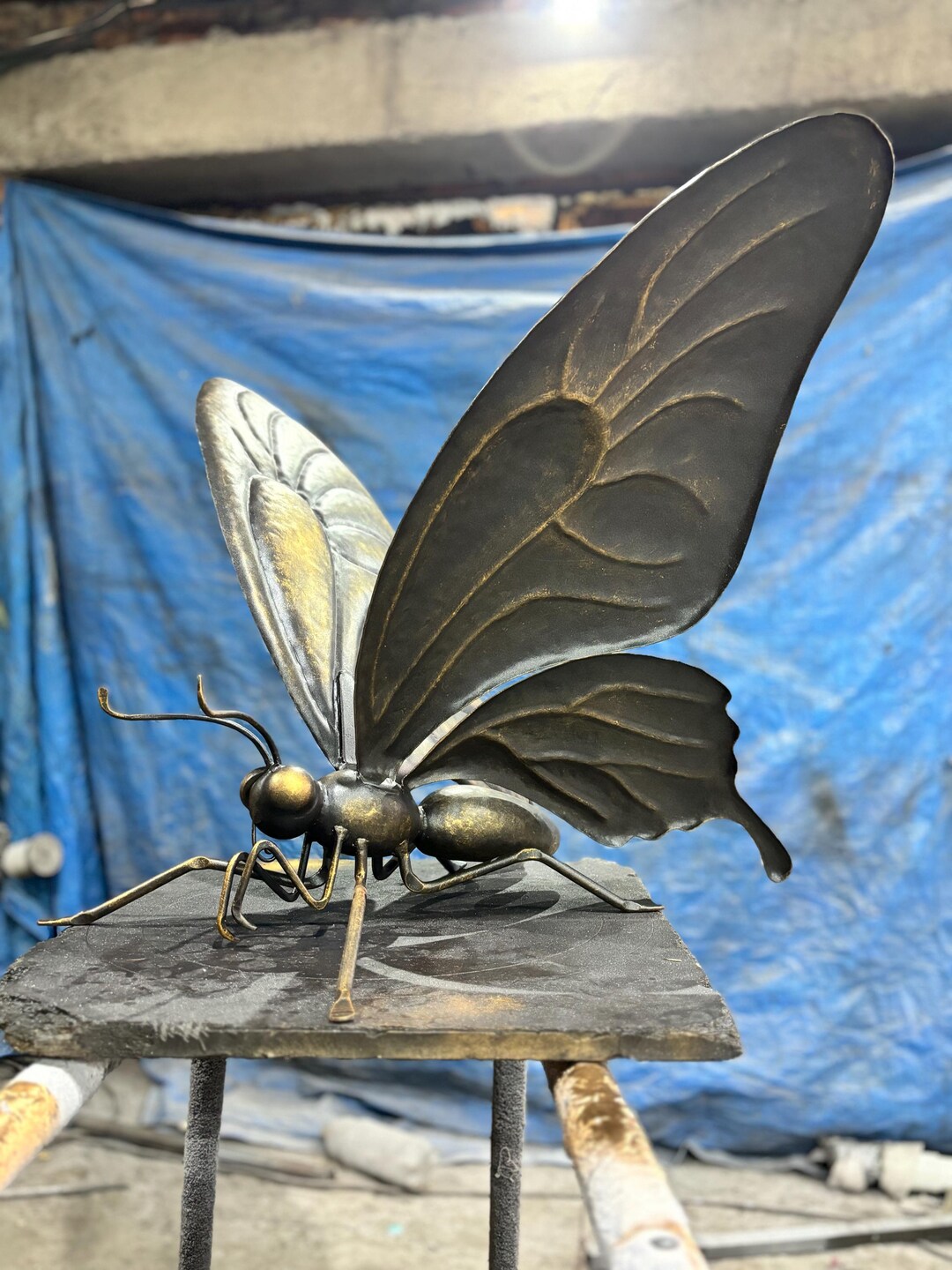 Handcrafted Metal Butterfly Sculpture - This Stunning Butterfly is ...
