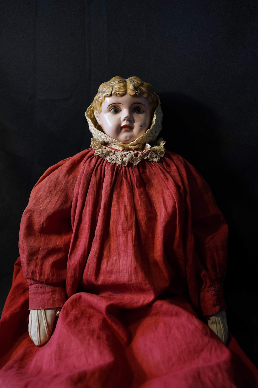 Haunting Energy! Late 1800s/early 1900s Minerva Painted Metal Doll - Etsy