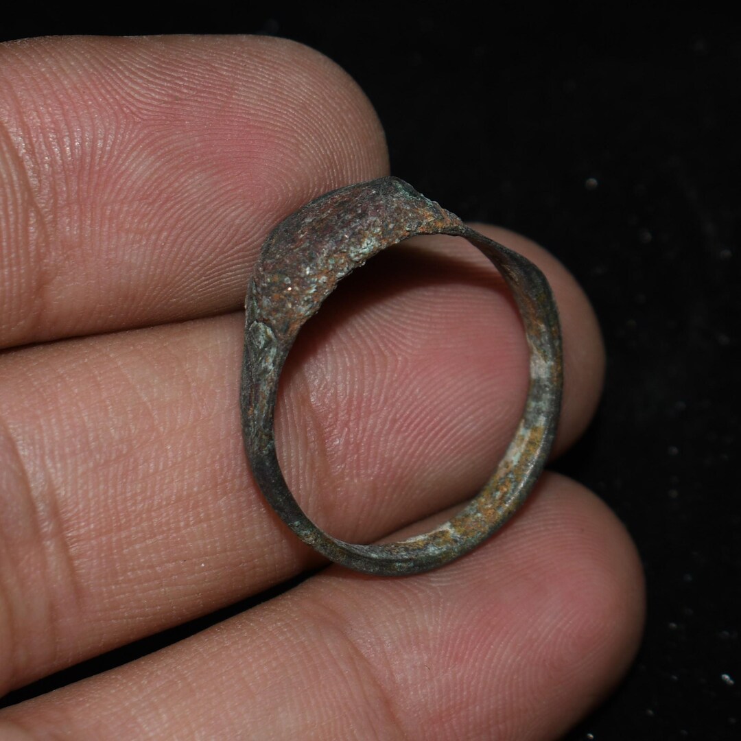 Ancient Greco Bactrian Bronze Ring With Engraved Bezel Circa 260 ...