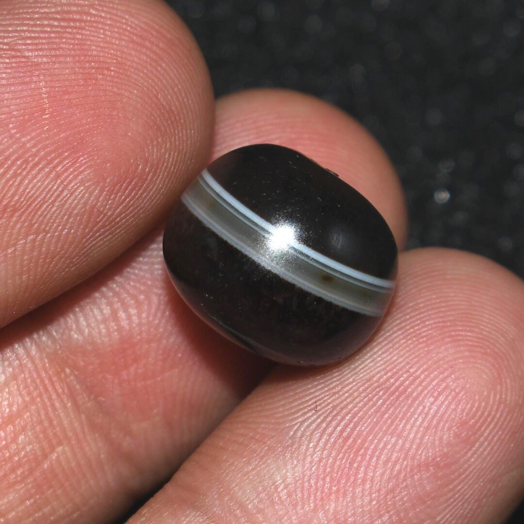 Round Ancient Babagoria Sulemani Solaimani Banded Agate Stone Bead - Etsy