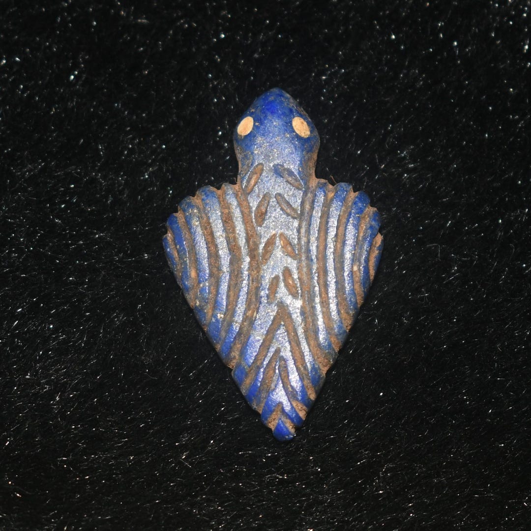 Ancient Central Asian Greco Bactrian Lapis Lazuli Stone Amulet Bead ...