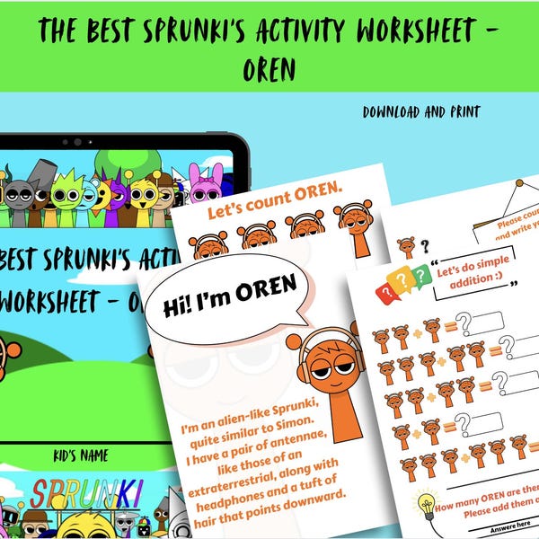 Sprunki Coloring Pages - Etsy