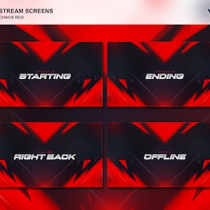 Chaos Red Animated Screens Pack for Twitch, Youtube, Kick | Red ...