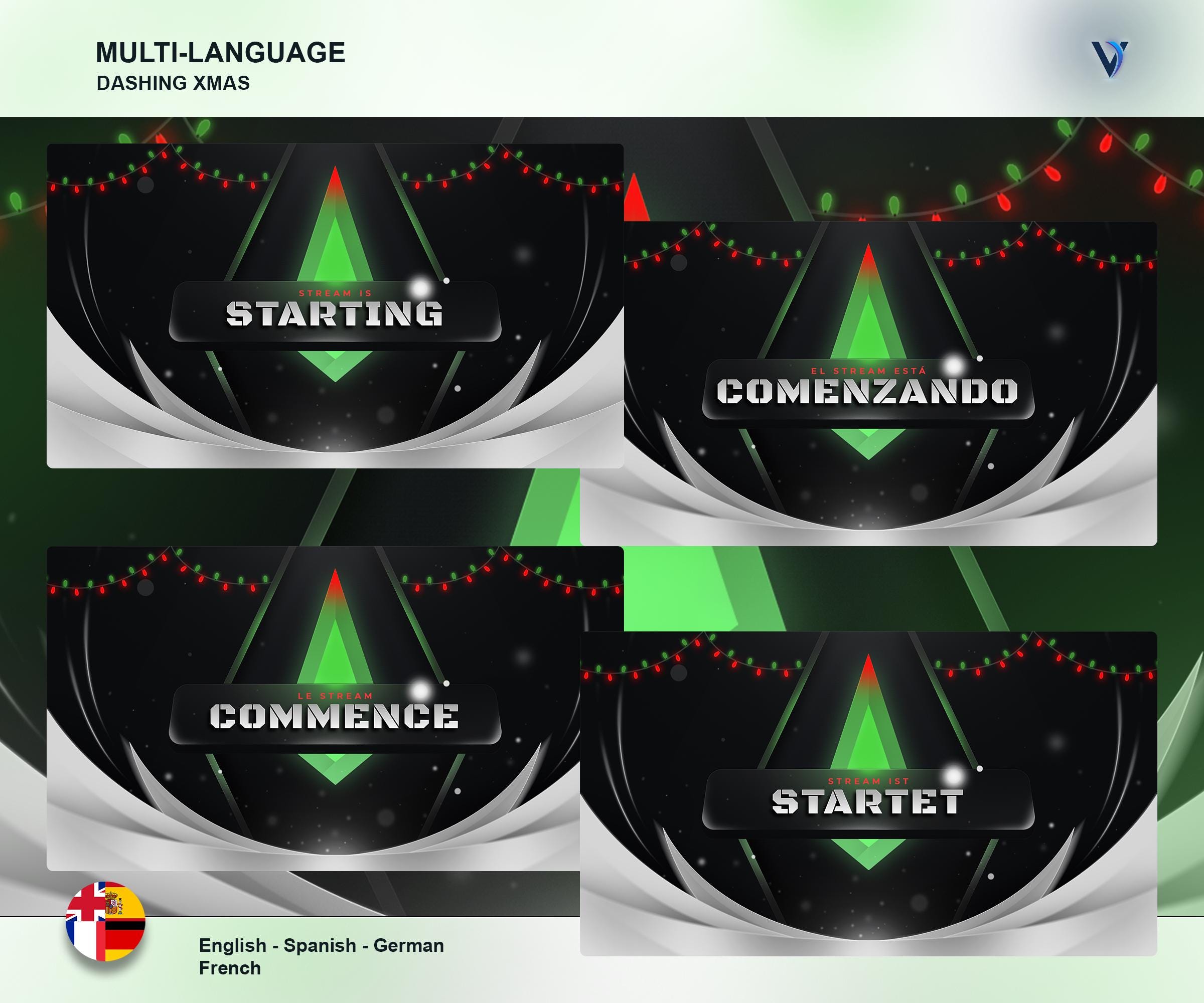 Dashing Xmas Animated Stream Package, Christmas Themed Twitch Overlay ...