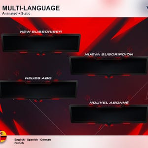 Chaos Red Animated Stream Alerts: Minimalist Overlays (digital Download ...