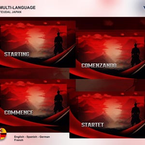 Feudal Japan Overlay Pack for Twitch | Modern Japanese Style Red Stream ...
