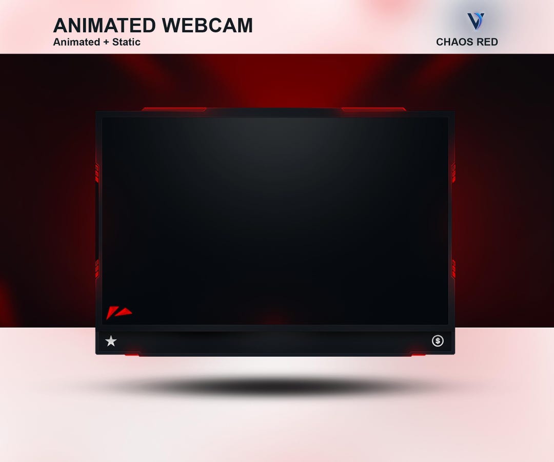 Animated Webcam Overlay | Chaos Red Twitch Facecam Package. - Etsy