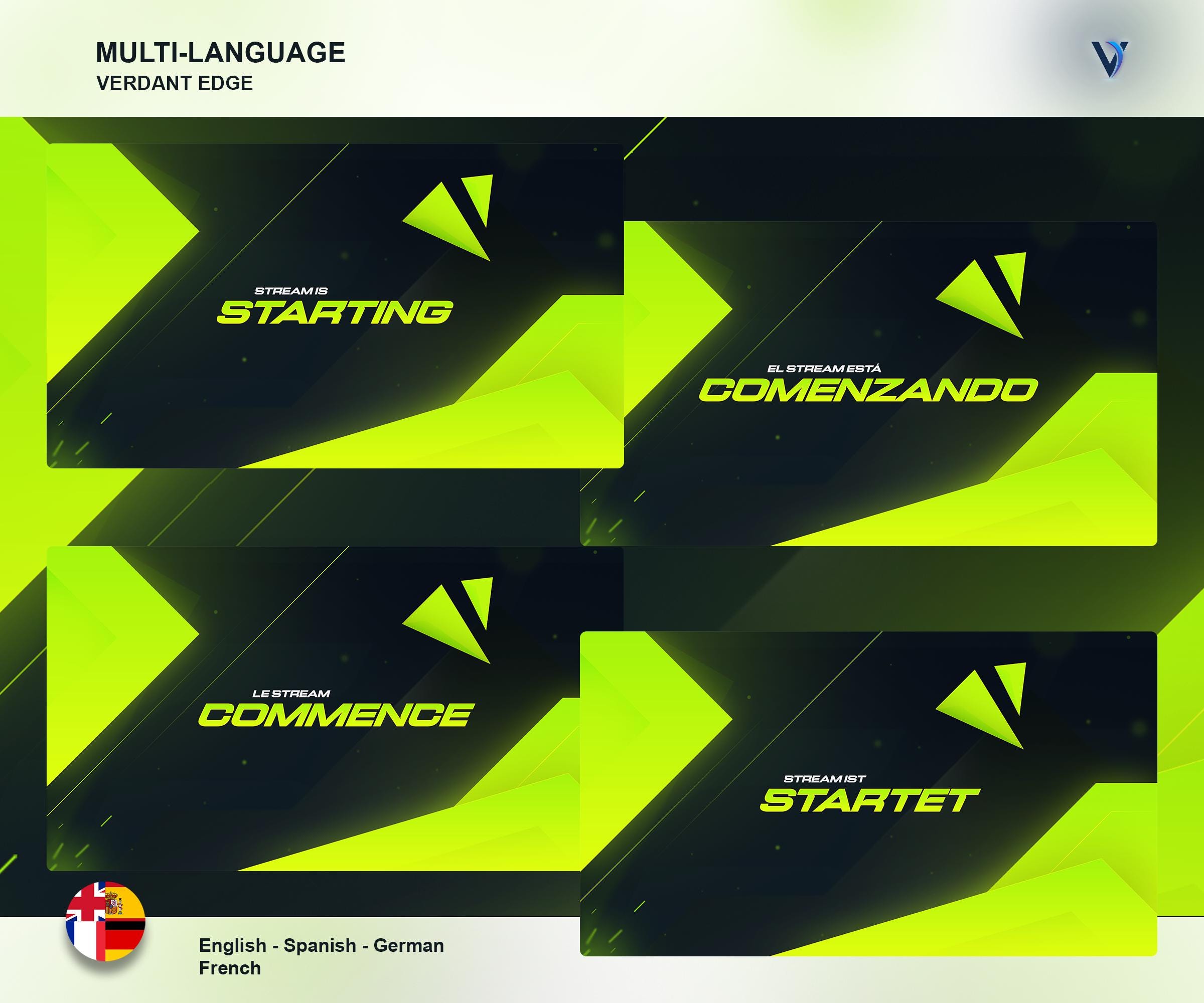 Verdant Edge Animated Stream Pack | Neon Green Twitch Overlay Bundle / Twitch Youtube Kick ...