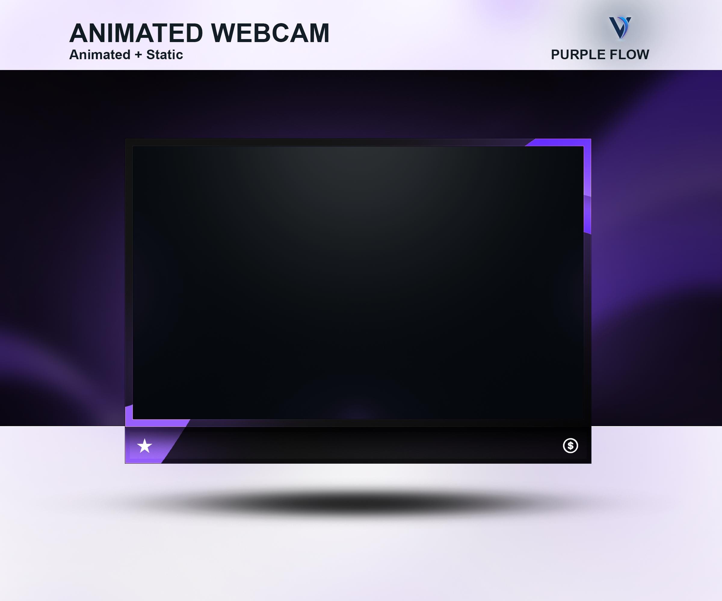 Purple Flow Animated Webcam Overlay: Minimalist Stream Overlay (digital ...