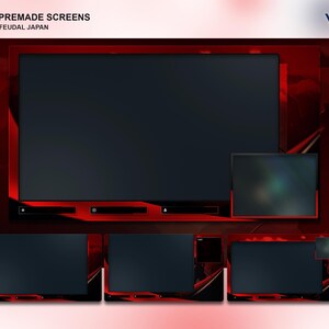 Feudal Japan Overlay Pack for Twitch | Modern Japanese Style Red Stream ...