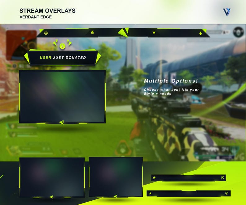 Verdant Edge Animated Stream Pack | Neon Green Twitch Overlay Bundle ...