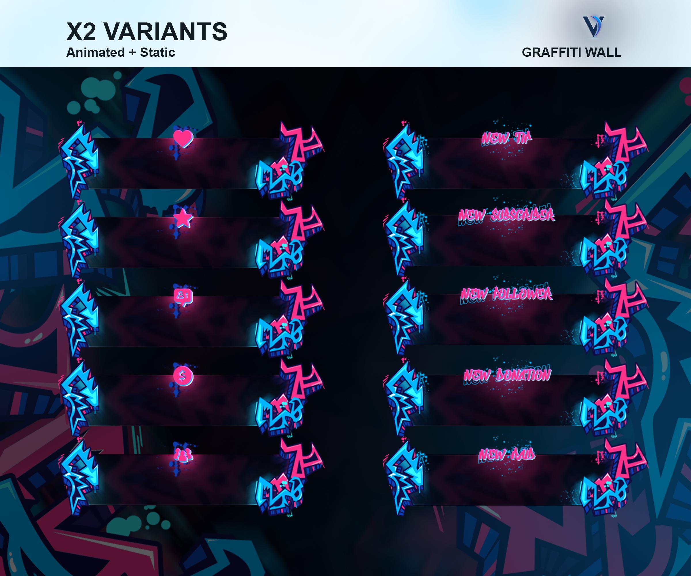 Graffiti Wall Animated Alerts Stream Overlays for Twitch | Graffiti ...