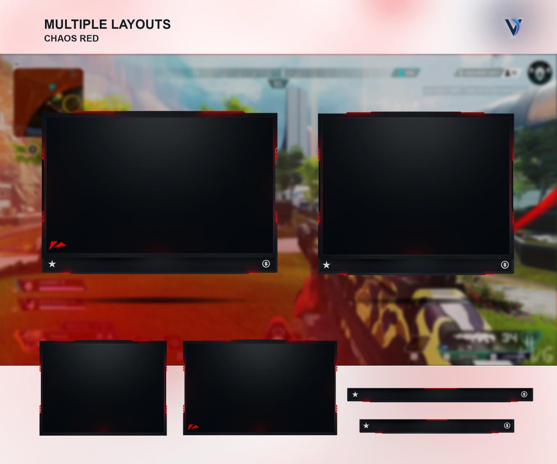 Animated Webcam Overlay | Chaos Red Twitch Facecam Package. - Etsy