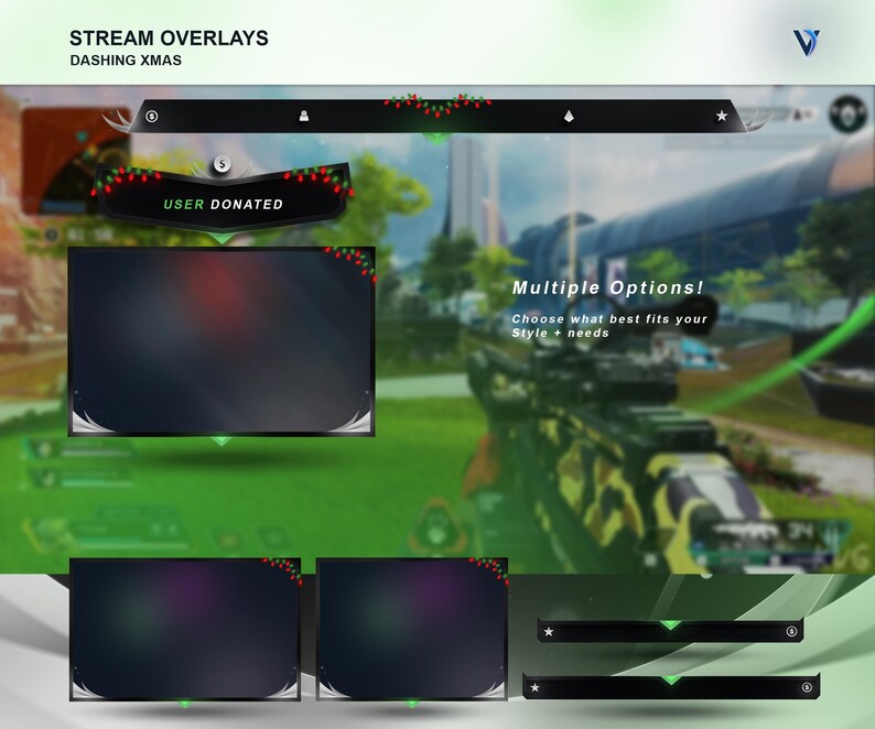 Dashing Xmas Animated Stream Package, Christmas Themed Twitch Overlay ...